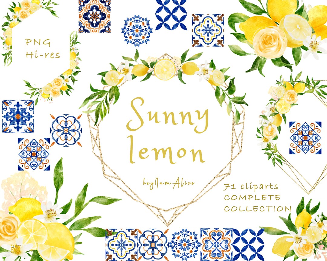 Watercolor Lemon Clipart, Yellow Green Fruit Citrus Lemon Clipart, FREE ...