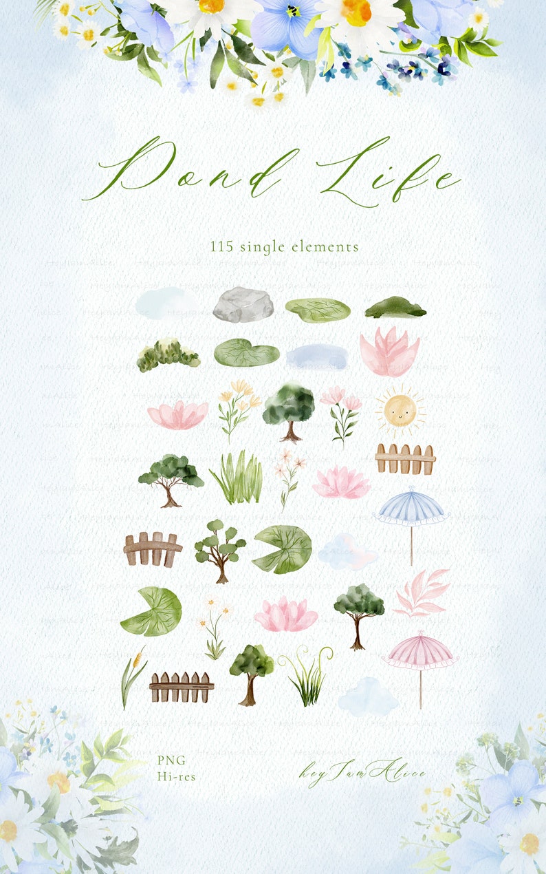 Pond Life Clipart, Frog PNG Graphic, Frog Princess PNG, Duck Pond Baby ...