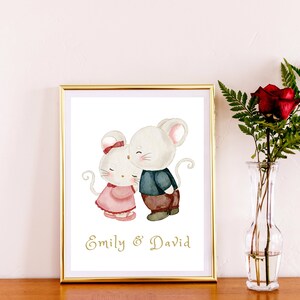 Valentine Watercolor Clipart PNG, Animal Couple Graphic PNG, Love ...