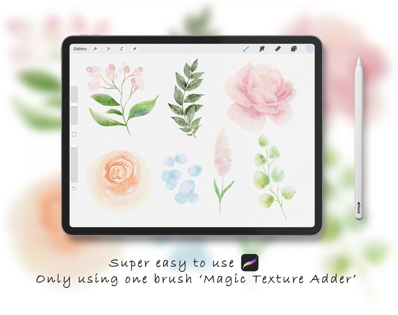 100 Realistic Watercolor Stamp Procreate Brush, FREE COMMERCIAL Use ...