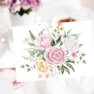 Pink Purple Flower Watercolor Clipart, Soft Pink Floral PNG, Wedding ...