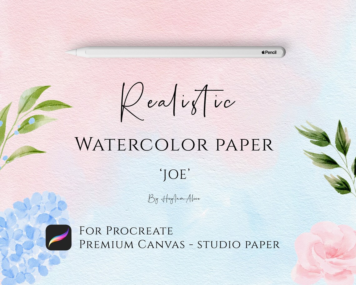 Realistic Procreate Watercolor Paper Canvas, JOE Paper, Watercolor ...