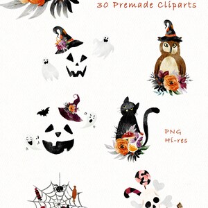 Halloween Clipart, Watercolor Happy Halloween, Spooky Clipart, Trick or ...