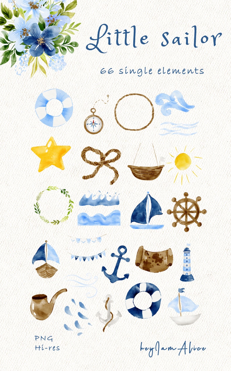 Sailor Watercolor Clipart Nautical Boy Clipart Free | Etsy