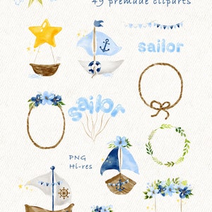 Sailor Watercolor Clipart, Nautical Boy Clipart, Free Commercial Use ...
