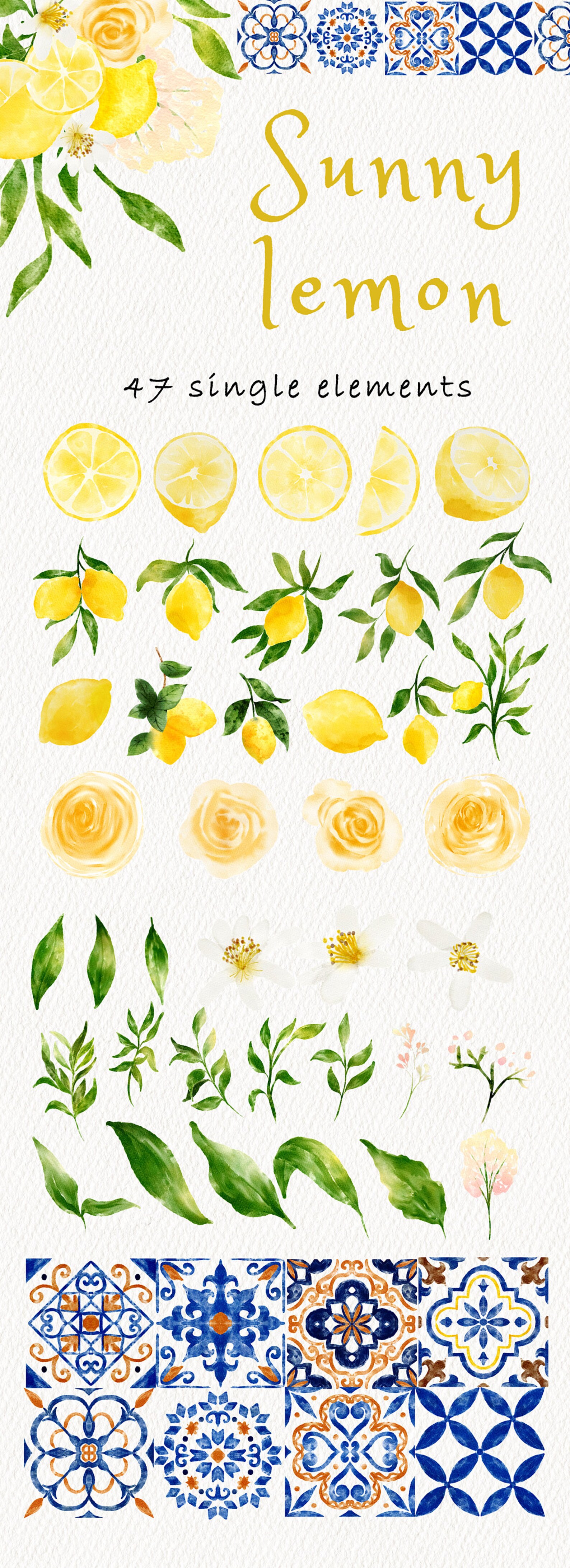 Watercolor Lemon Clipart, Yellow Green Fruit Citrus Lemon Clipart, FREE ...