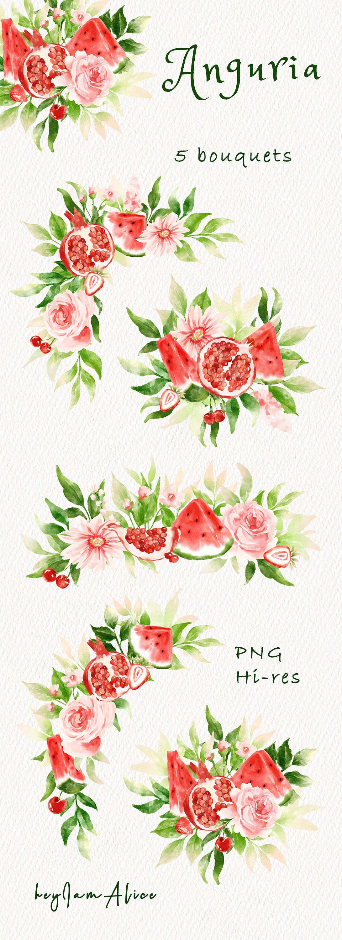 Watercolor Watermelon Clipart FREE COMMERCIAL Use | Etsy