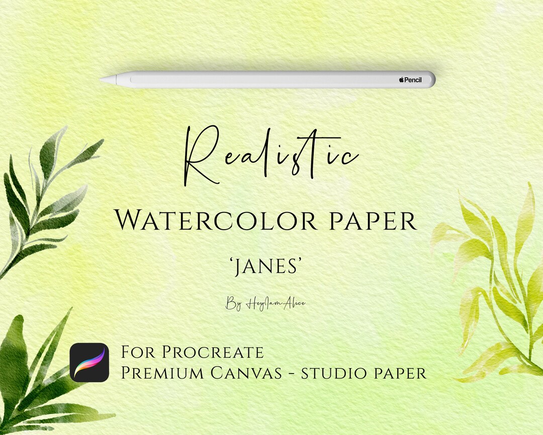 Realistic Procreate Watercolor Paper Canvas, JANES Paper, Watercolor ...