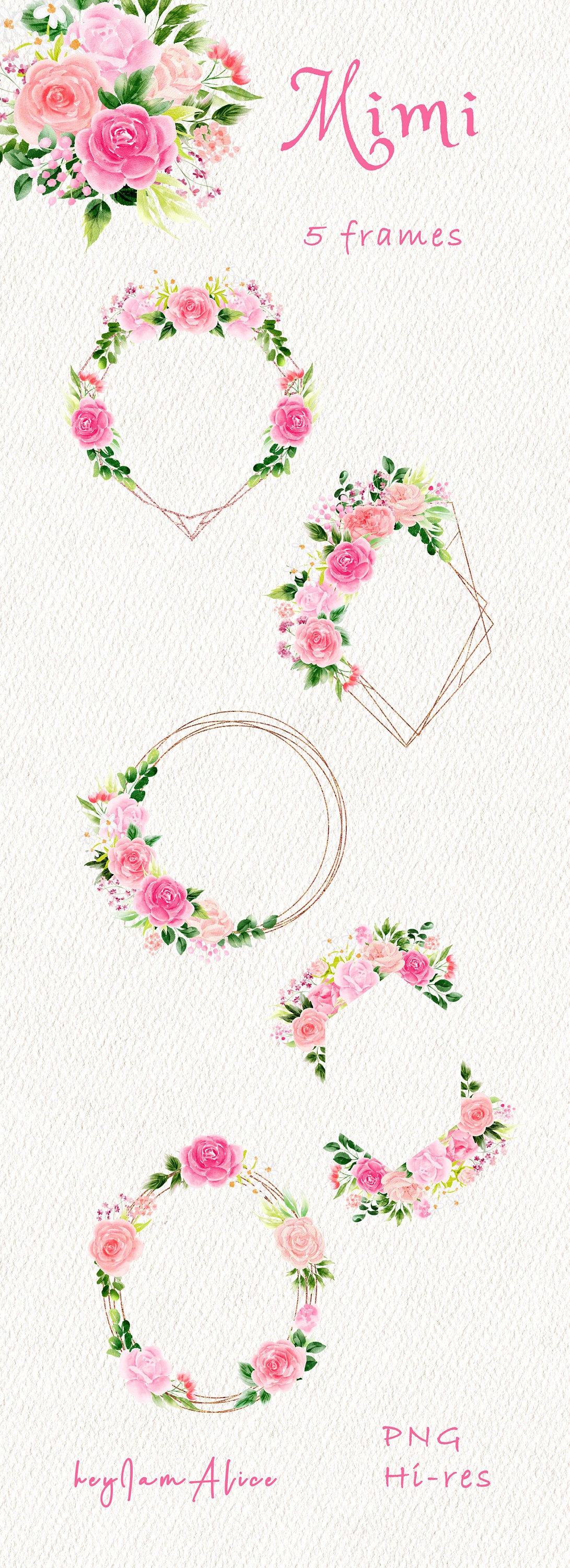 Pink ROSE Flower Watercolor Clipart, Soft Pink Floral PNG, Free ...