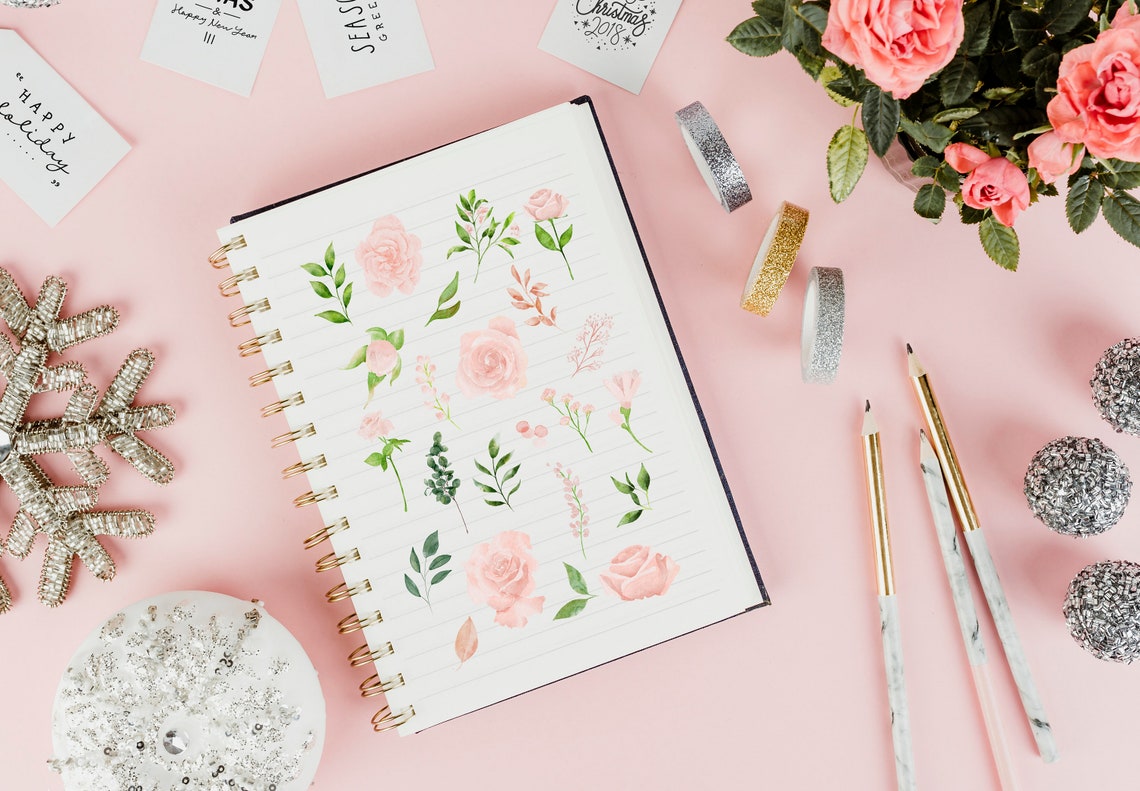 Pink Blush Digital Sticker Printable Sticker Sheet | Etsy