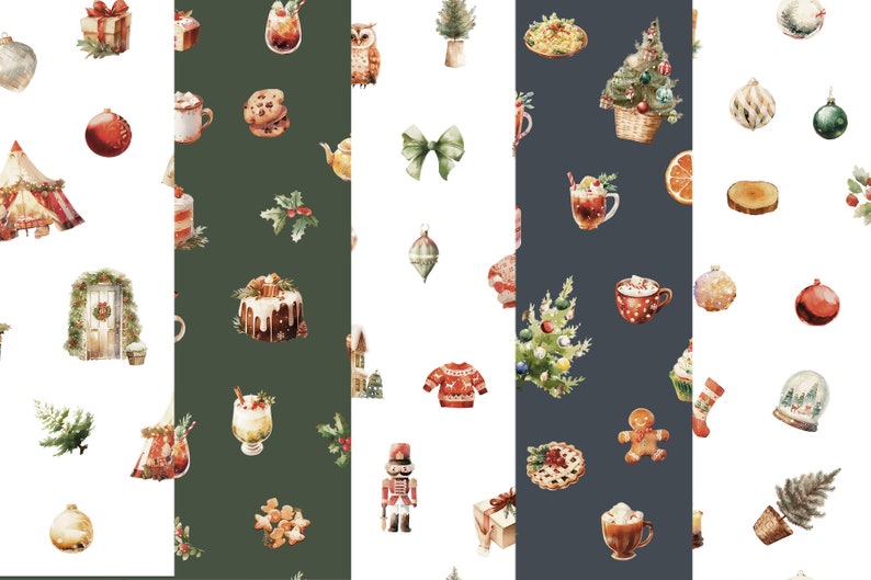 Christmas Clipart, Snowman Clipart, Watercolour Merry X-mas Clipart ...