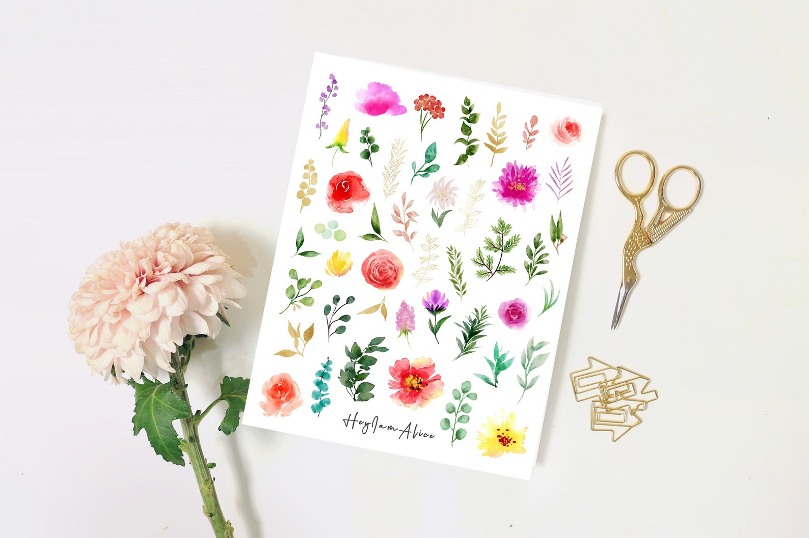 May Flower Digital Sticker PRINTABLE Sticker Sheet - Etsy