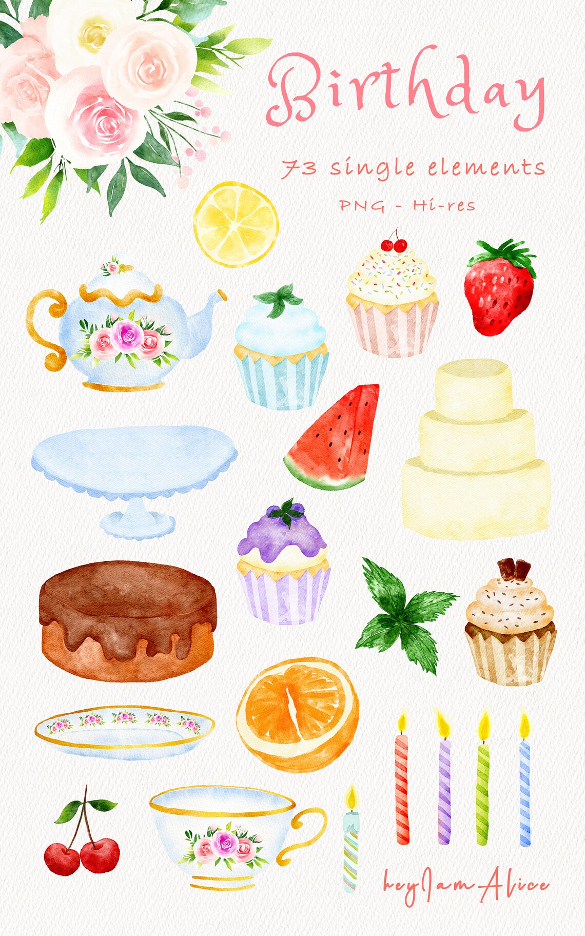 Birthday Clipart Png Cupcake Clipart Png FREE COMMERCIAL - Etsy Canada