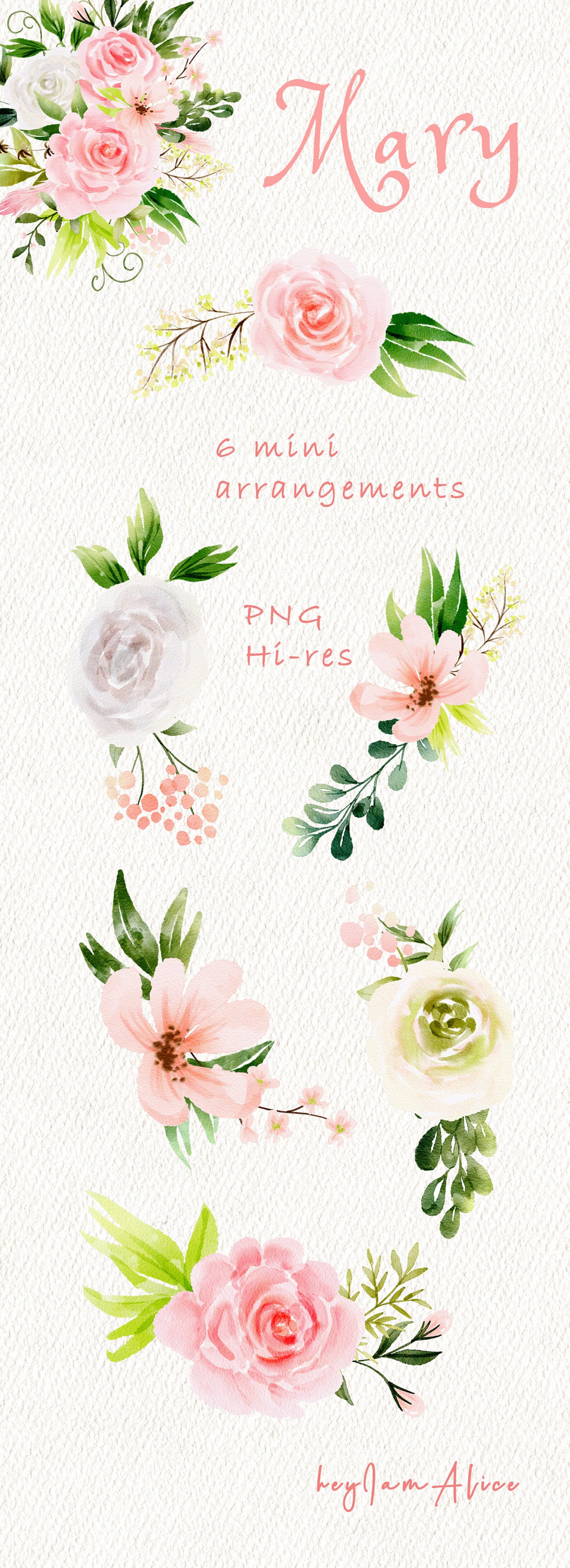 Peach Pink Watercolor Flower Clipart, FREE COMMERCIAL Use, Greenery ...