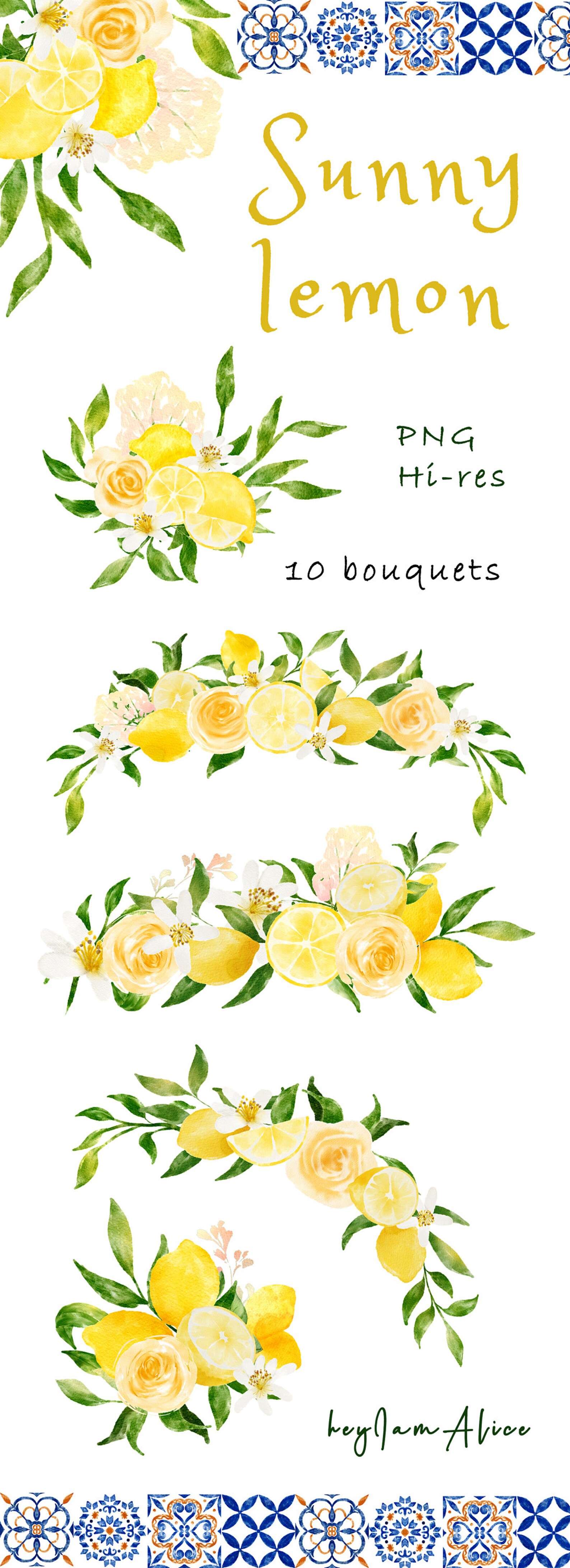 Watercolor Lemon Clipart, Yellow Green Fruit Citrus Lemon Clipart, FREE ...