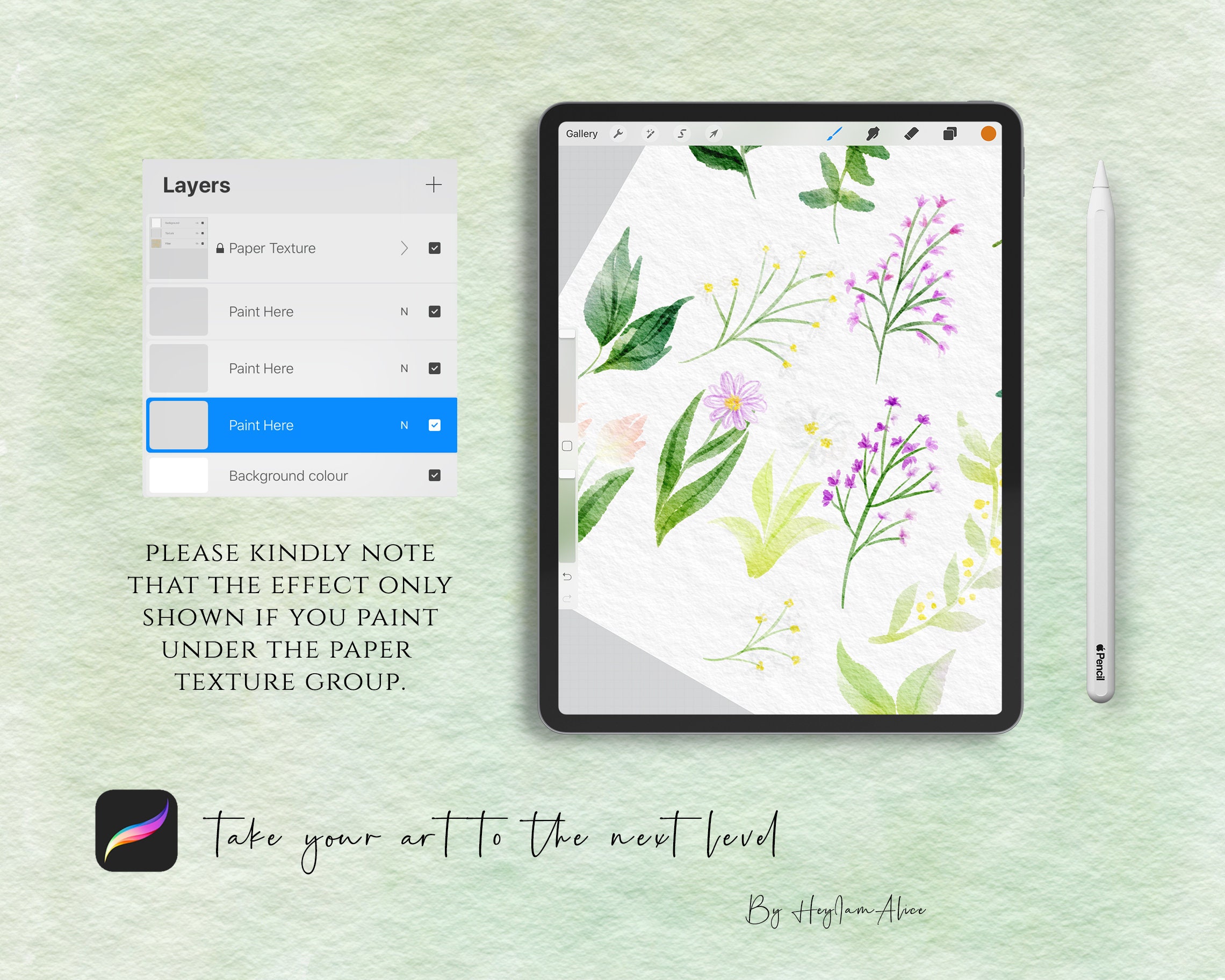 Realistic Procreate Watercolor Paper Canvas, JENNIE Paper, Watercolor ...