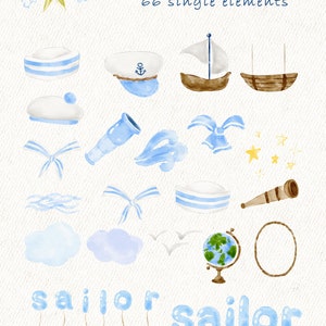 Sailor Watercolor Clipart, Nautical Boy Clipart, Free Commercial Use ...