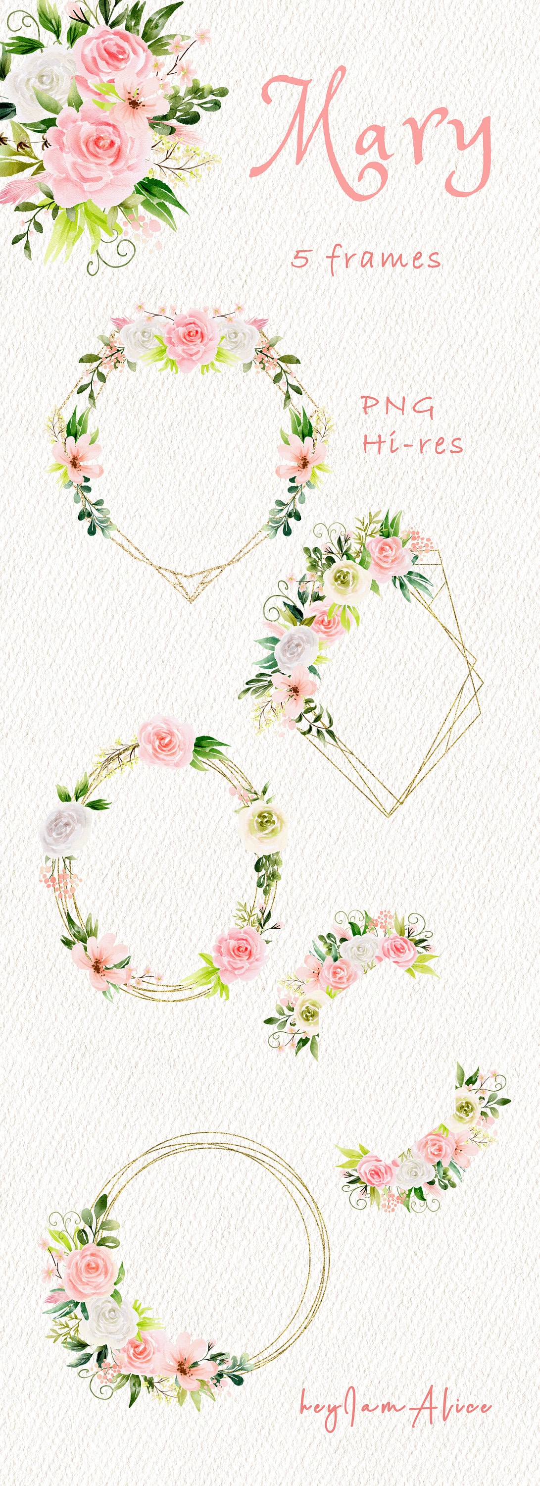 Peach Pink Watercolor Flower Clipart FREE COMMERCIAL Use | Etsy