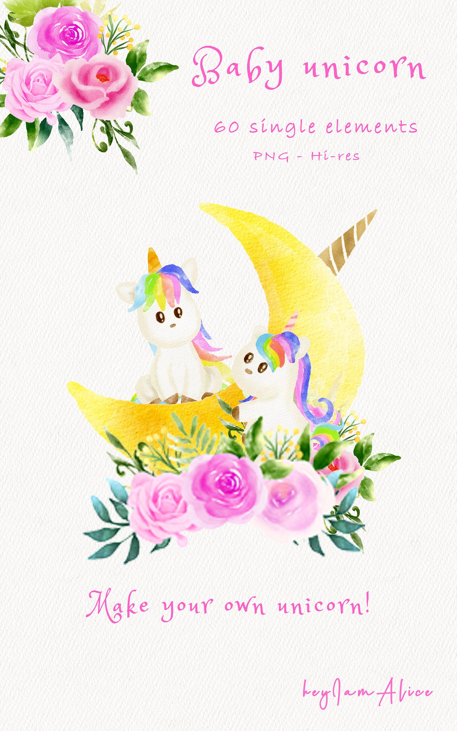 Unicorn clipart pony clipart FREE COMMERCIAL use watercolor | Etsy