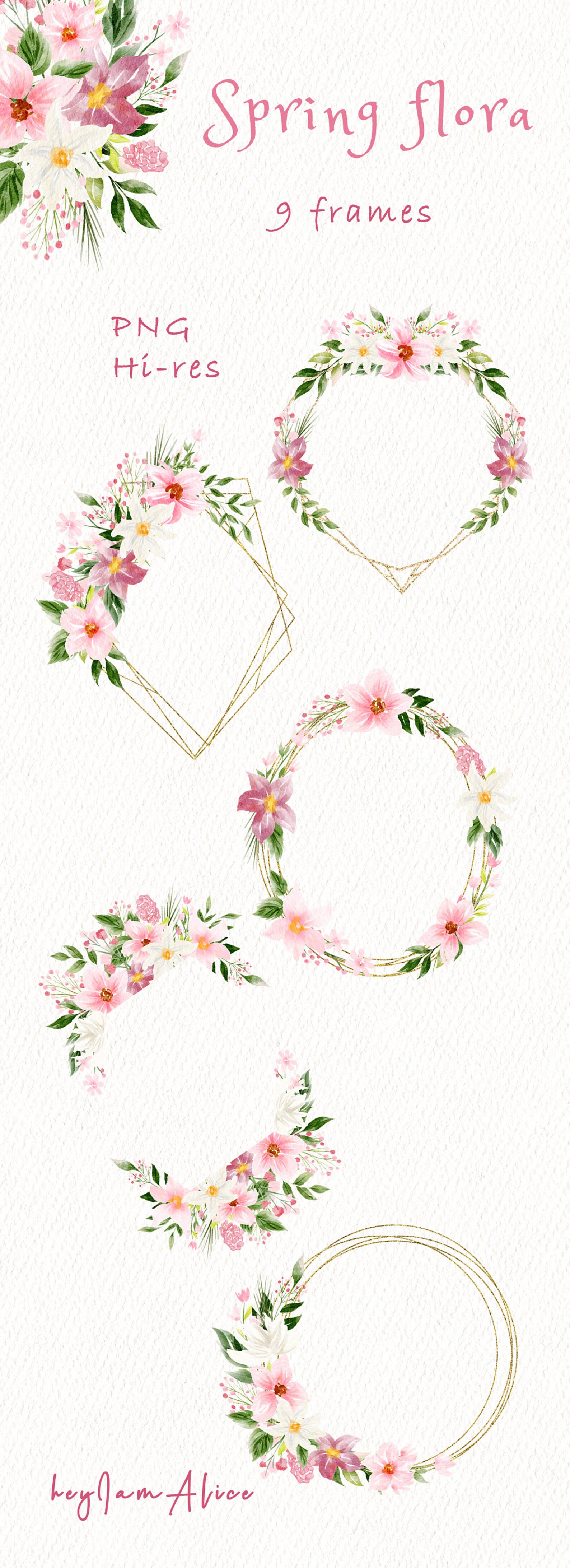 Pink Purple Flower Watercolor Clipart Soft Pink Floral PNG | Etsy