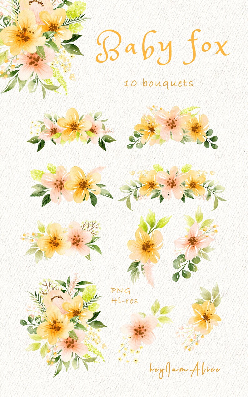 Baby Fox Watercolor Clipart Woodland Animal PNG FREE - Etsy
