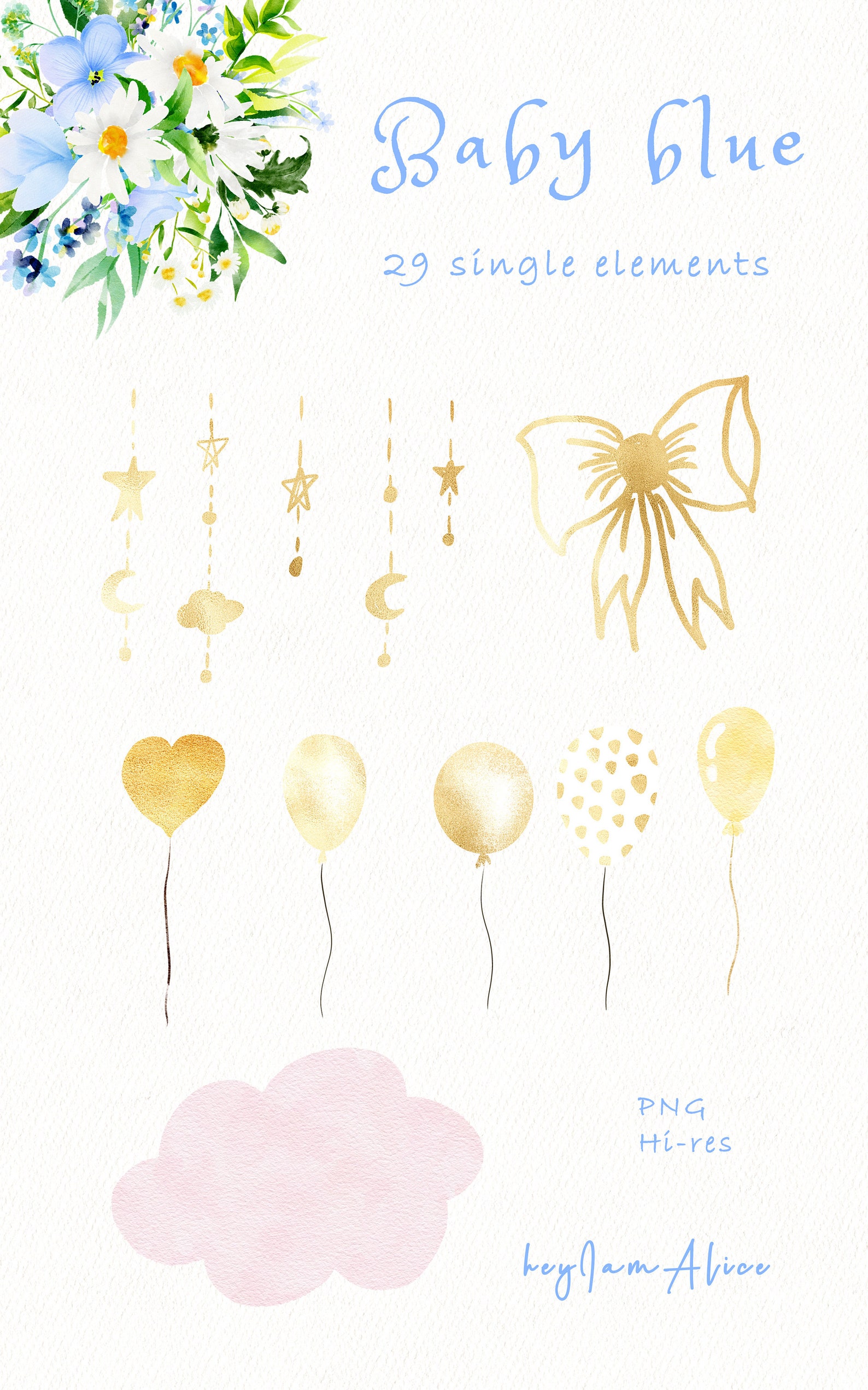 Baby Blue Clipart Blue Watercolor Newborn PNG FREE | Etsy