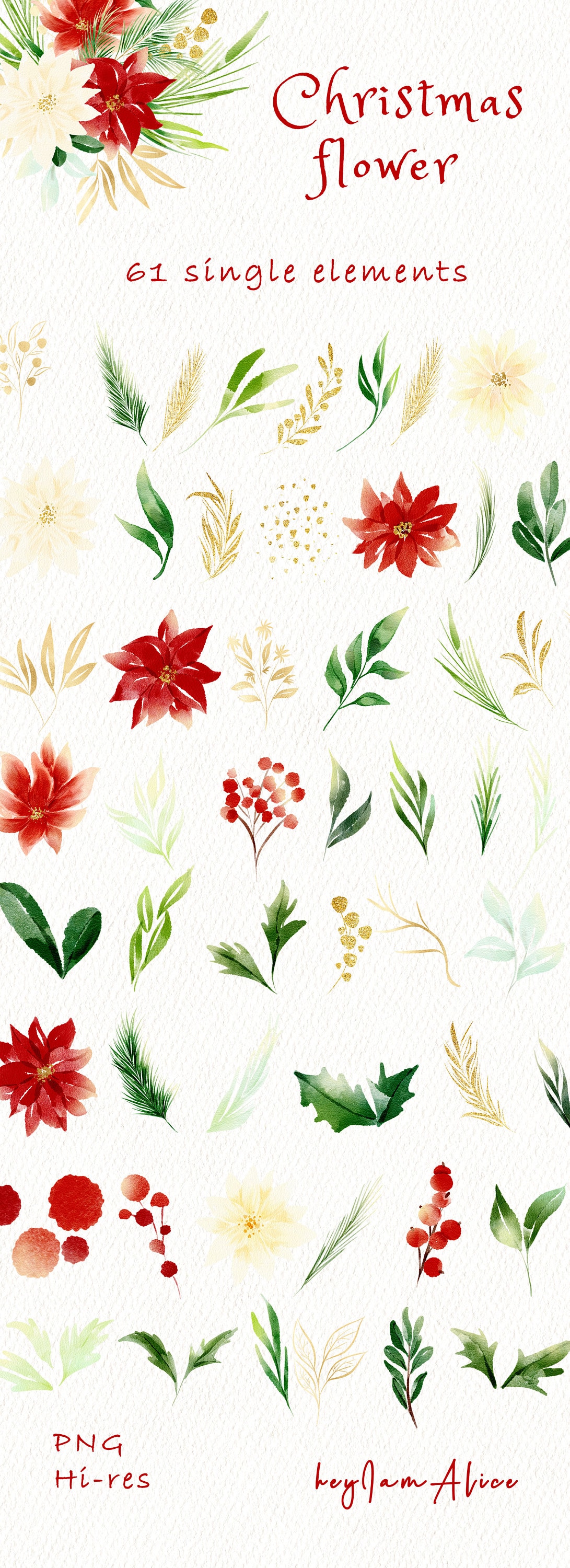 Christmas Wreath Clipart FREE COMMERCIAL Use Watercolor - Etsy