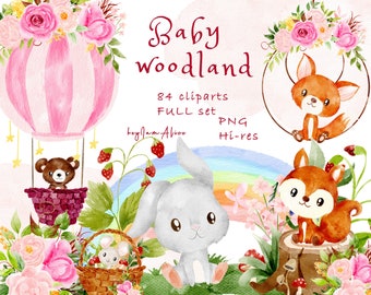 Baby Fox Watercolor Clipart Woodland Animal PNG FREE | Etsy