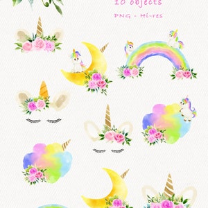 Unicorn Clipart, Pony Clipart, FREE COMMERCIAL Use, Watercolor Unicorn ...