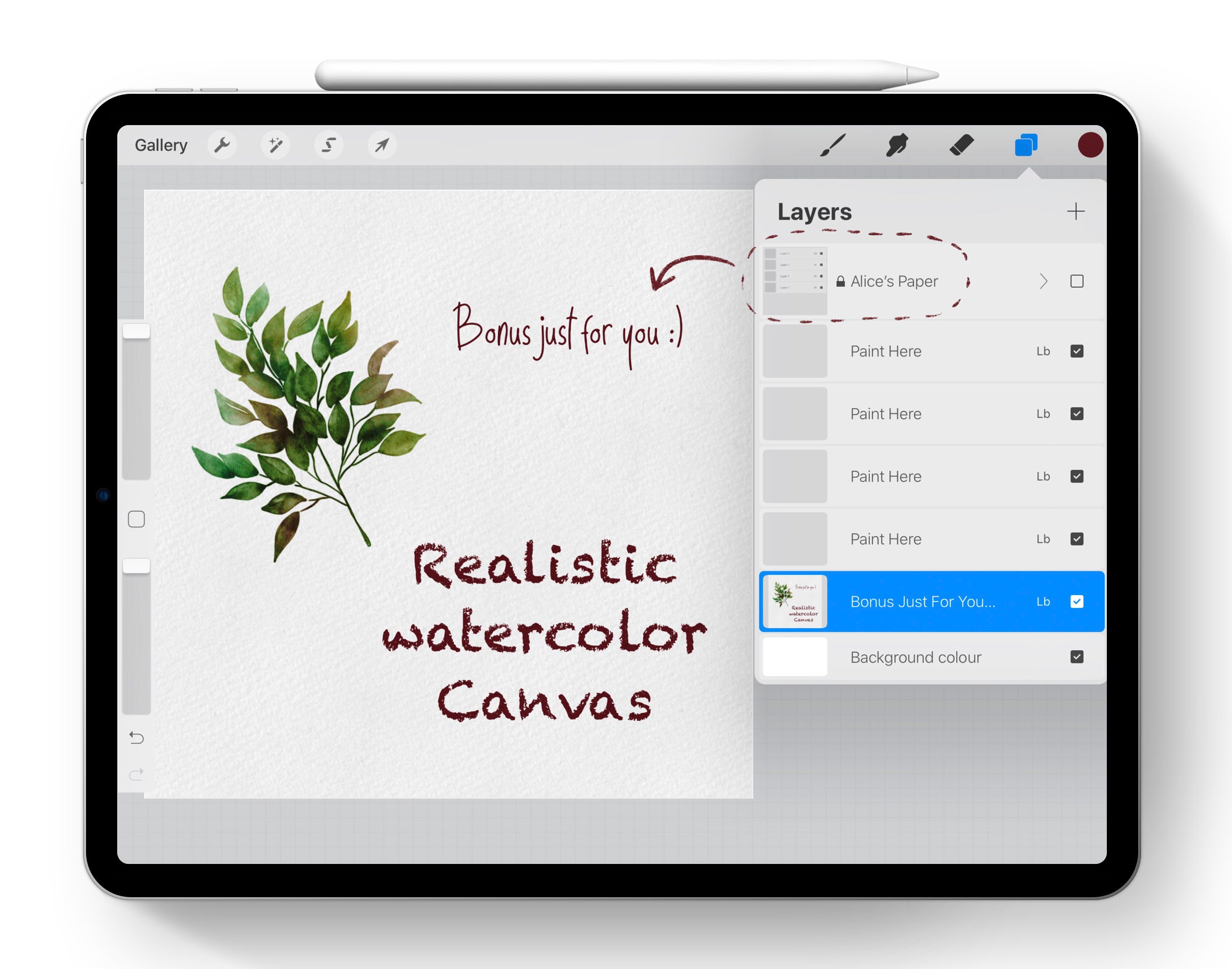 100 Realistic Watercolor Stamp Procreate Brush, FREE COMMERCIAL Use ...