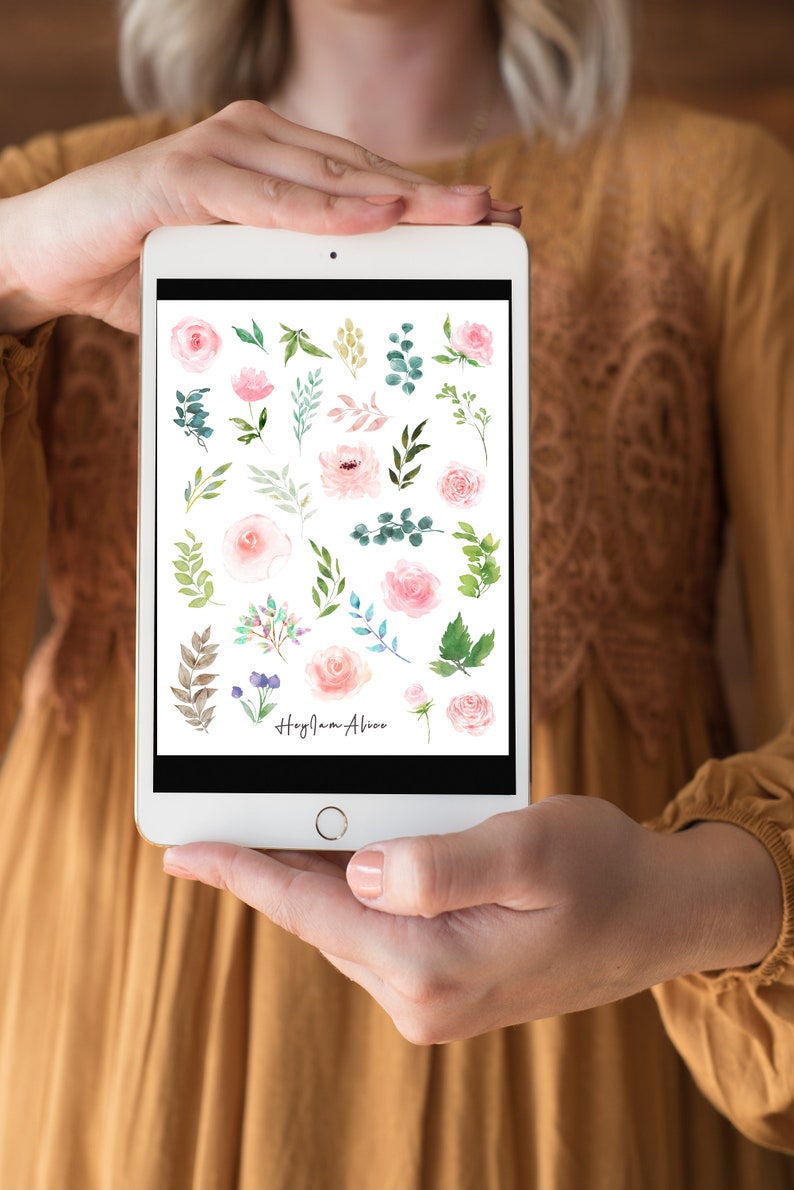 Pink Flower Digital Sticker PRINTABLE Sticker Sheet - Etsy