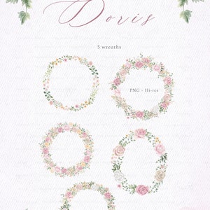 Pink Purple Flower Watercolor Clipart, Soft Pink Floral PNG, Wedding ...