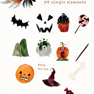 Halloween Clipart, Watercolor Happy Halloween, Spooky Clipart, Trick or ...