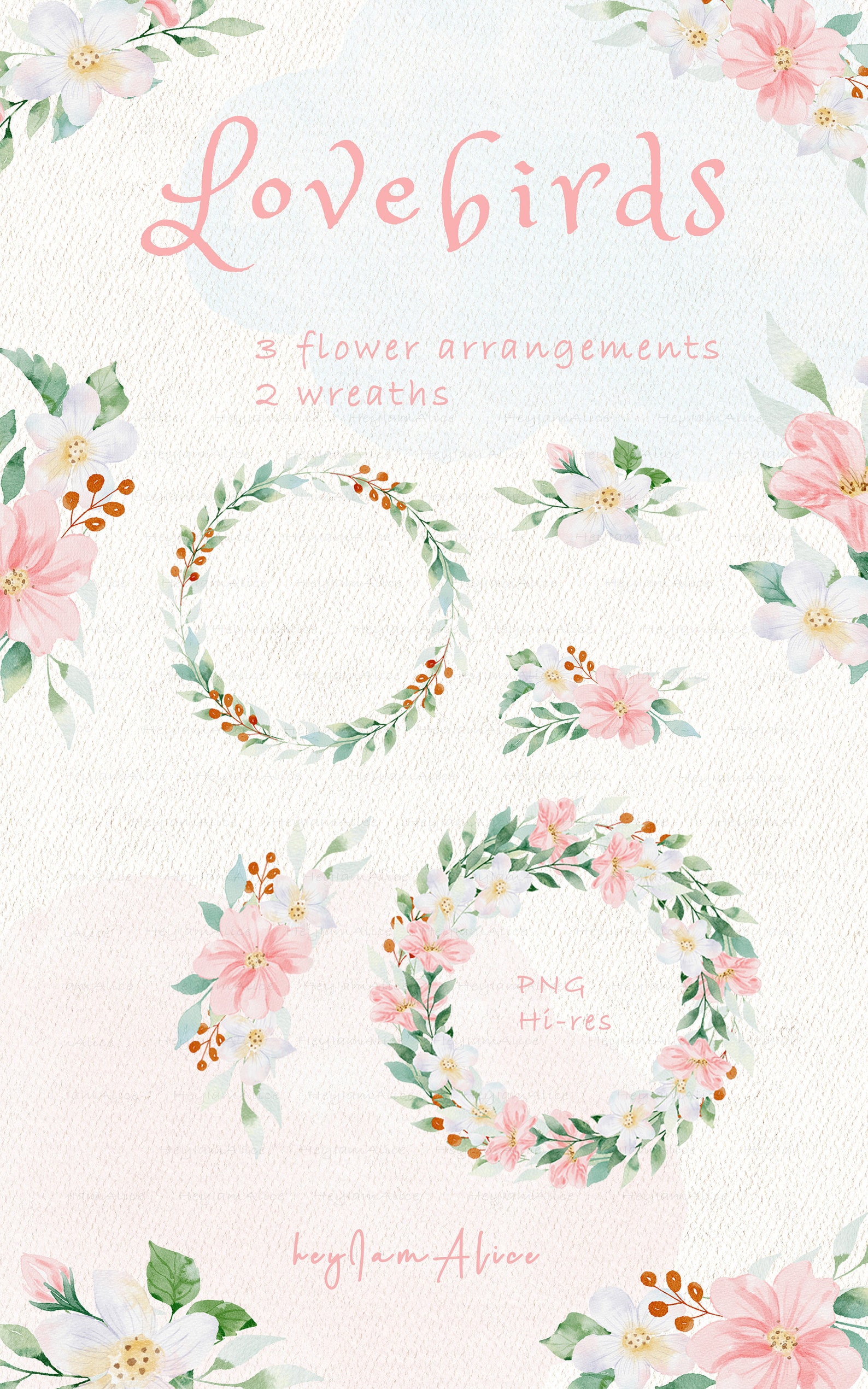 Love Birds Clipart PNG Valentine Watercolor Clipart PNG - Etsy