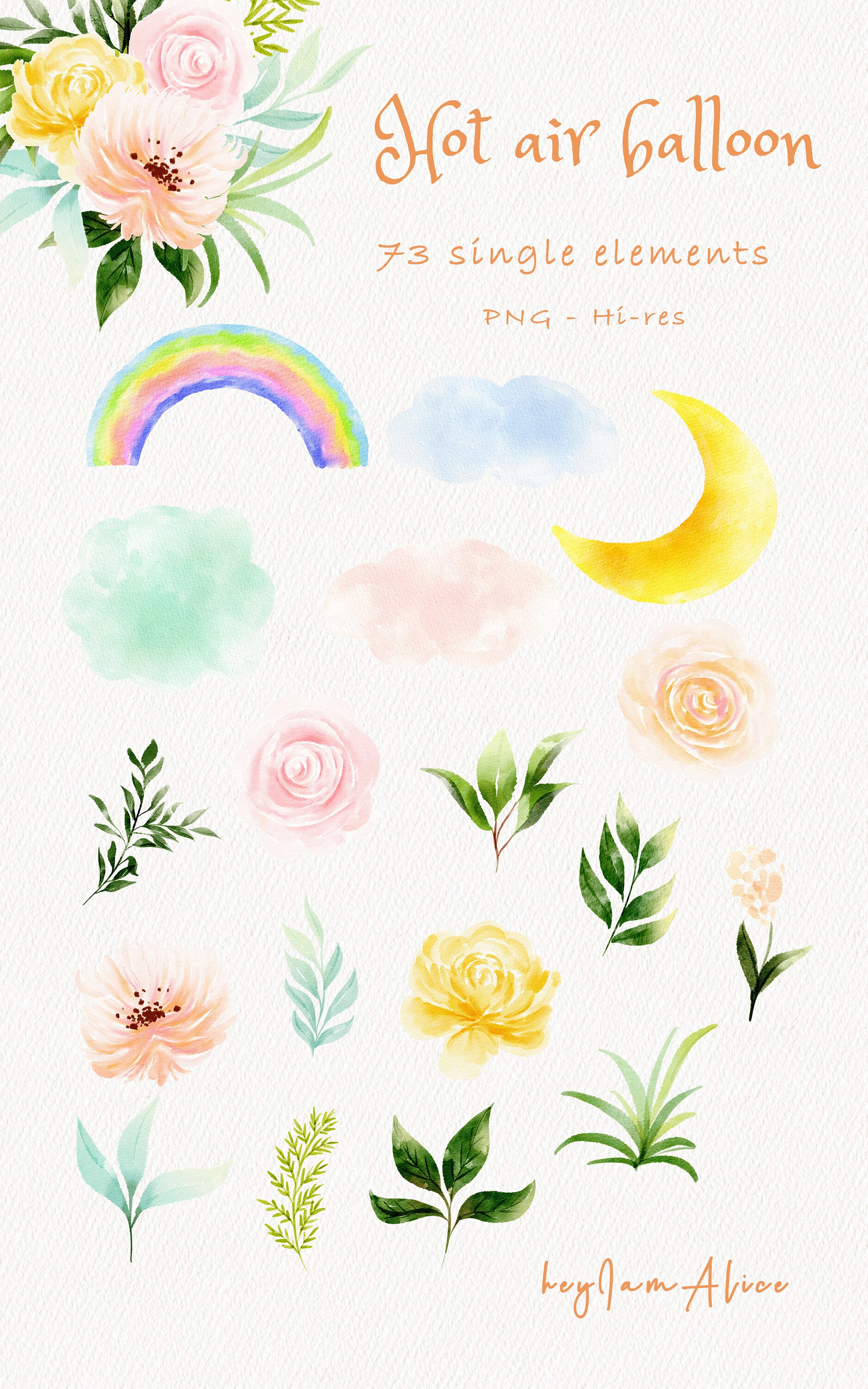 Hot Air Balloon Watercolor Clipart, FREE COMMERCIAL Use, Air Balloon ...