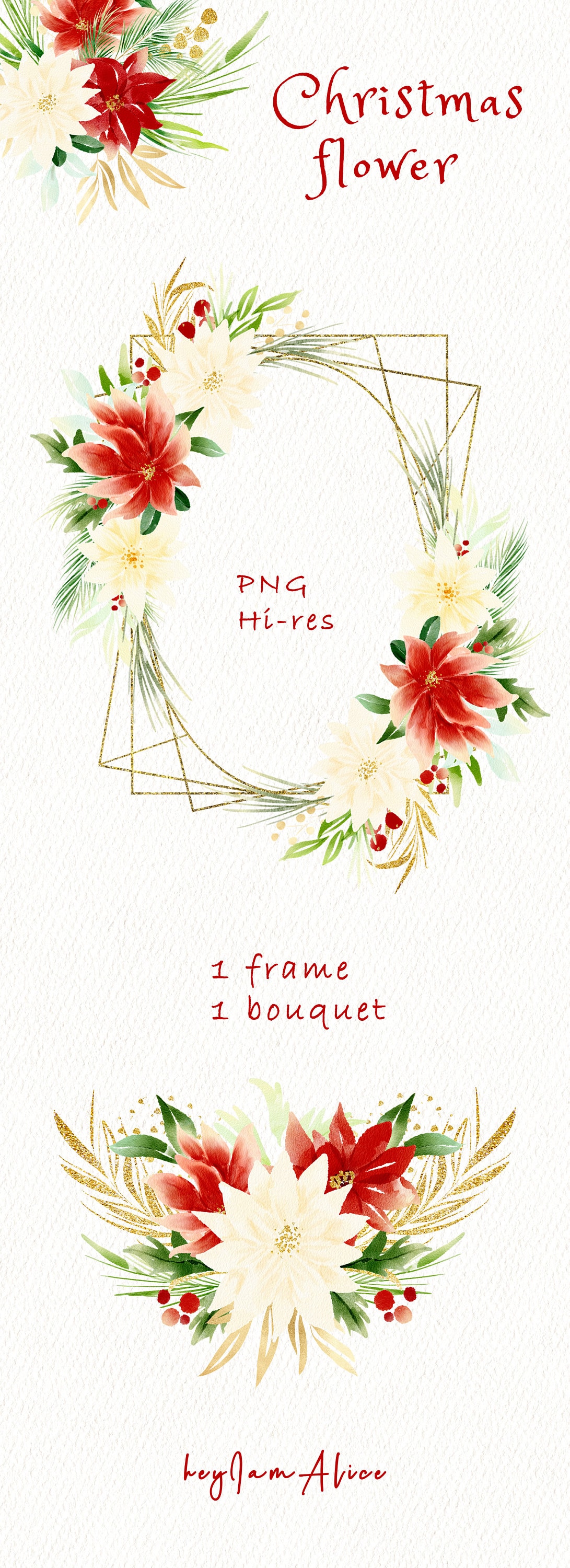 Christmas Wreath Clipart FREE COMMERCIAL Use Watercolor - Etsy