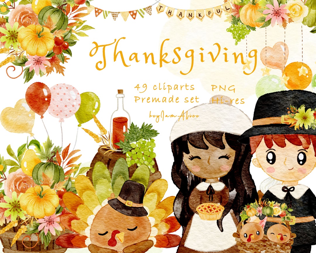 Thanksgiving Watercolour Clipart PNG, Holiday Turkey Graphic ...