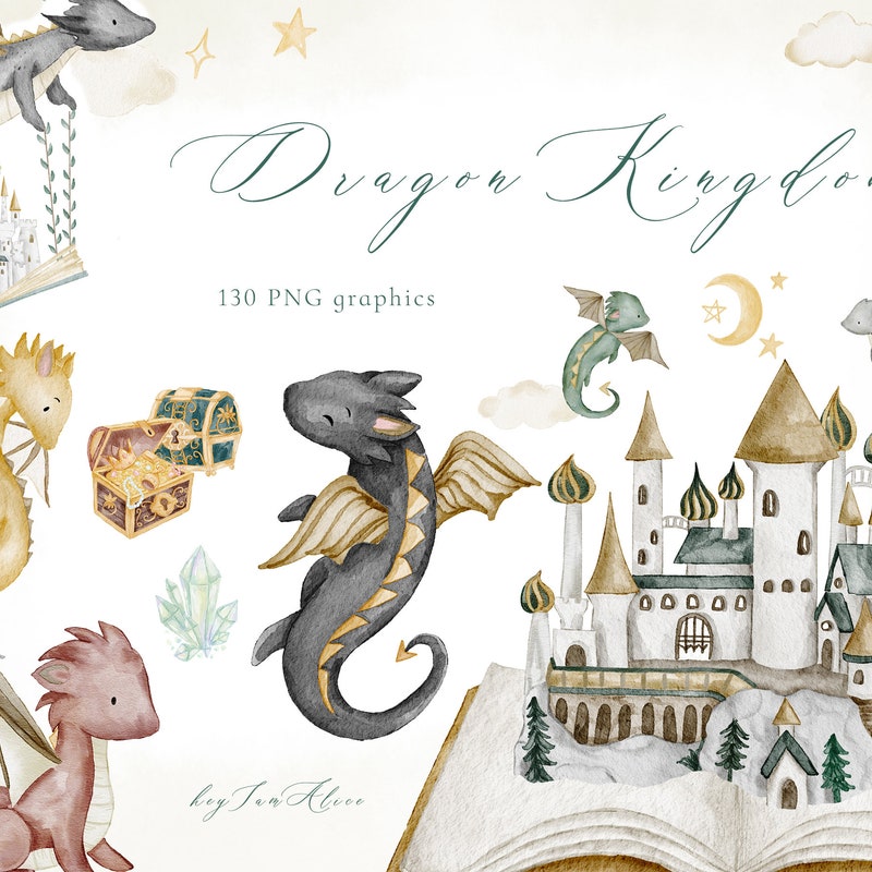 Baby Dragon Clipart Green - Etsy