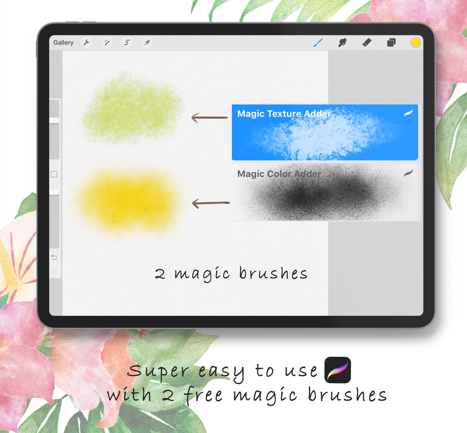 100 Realistic Watercolor Stamp, FREE COMMERCIAL USE, Floral Procreate ...