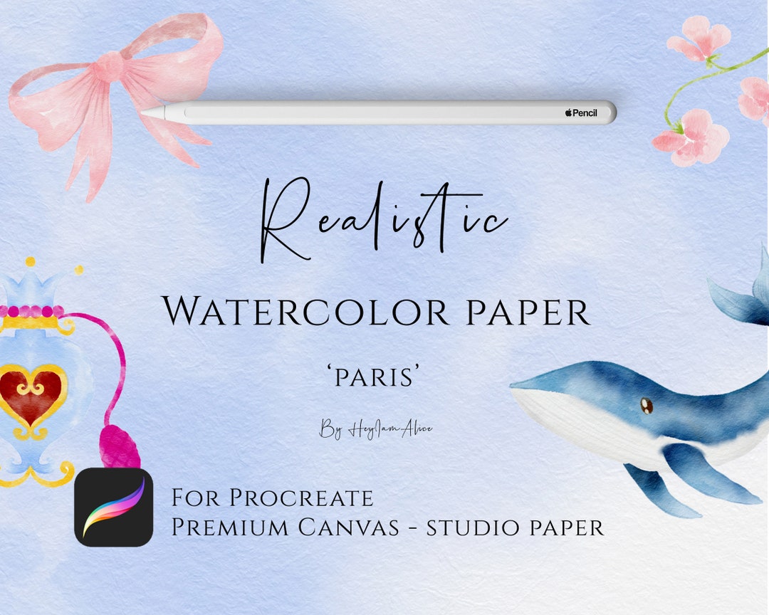 Realistic Procreate Watercolor Paper Canvas, PARIS Paper, Watercolor ...