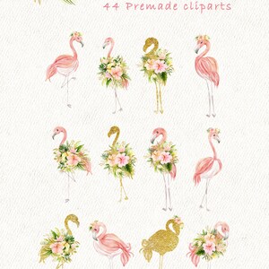 Tropical Flamingo Watercolor Clipart, Pink Flamingo PNG, Summer Party ...