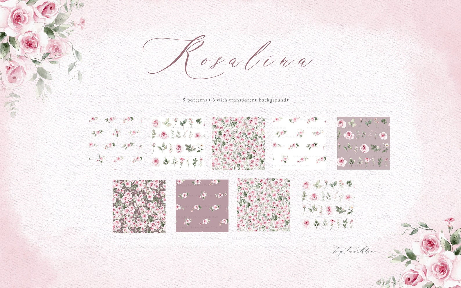 Pink ROSE Flower Watercolor Clipart, Soft Pink Floral PNG, Watercolor ...