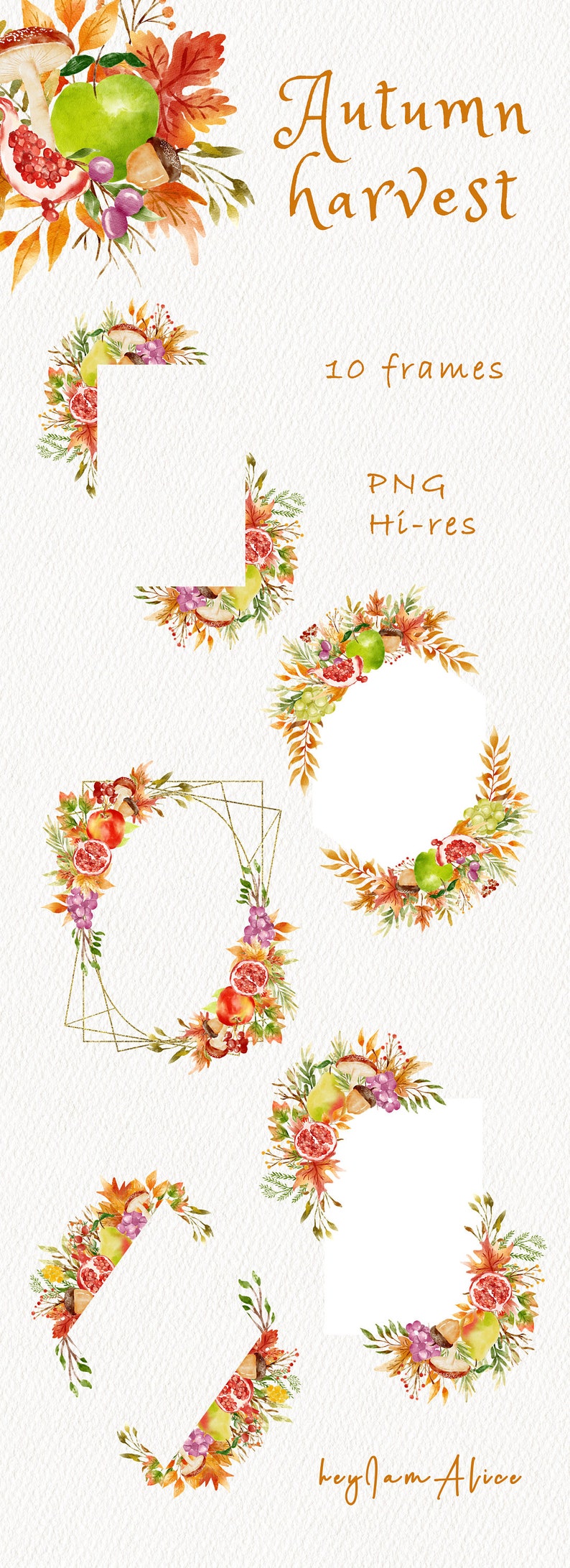 Watercolor Autumn Clipart, Fall Clipart, FREE COMMERCIAL Use, Mushroom ...