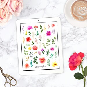 May Flower Digital Sticker, PRINTABLE Sticker Sheet, Watercolor Digital ...