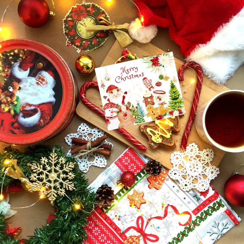 Christmas Clipart FREE COMMERCIAL Use Watercolor Merry X-mas | Etsy