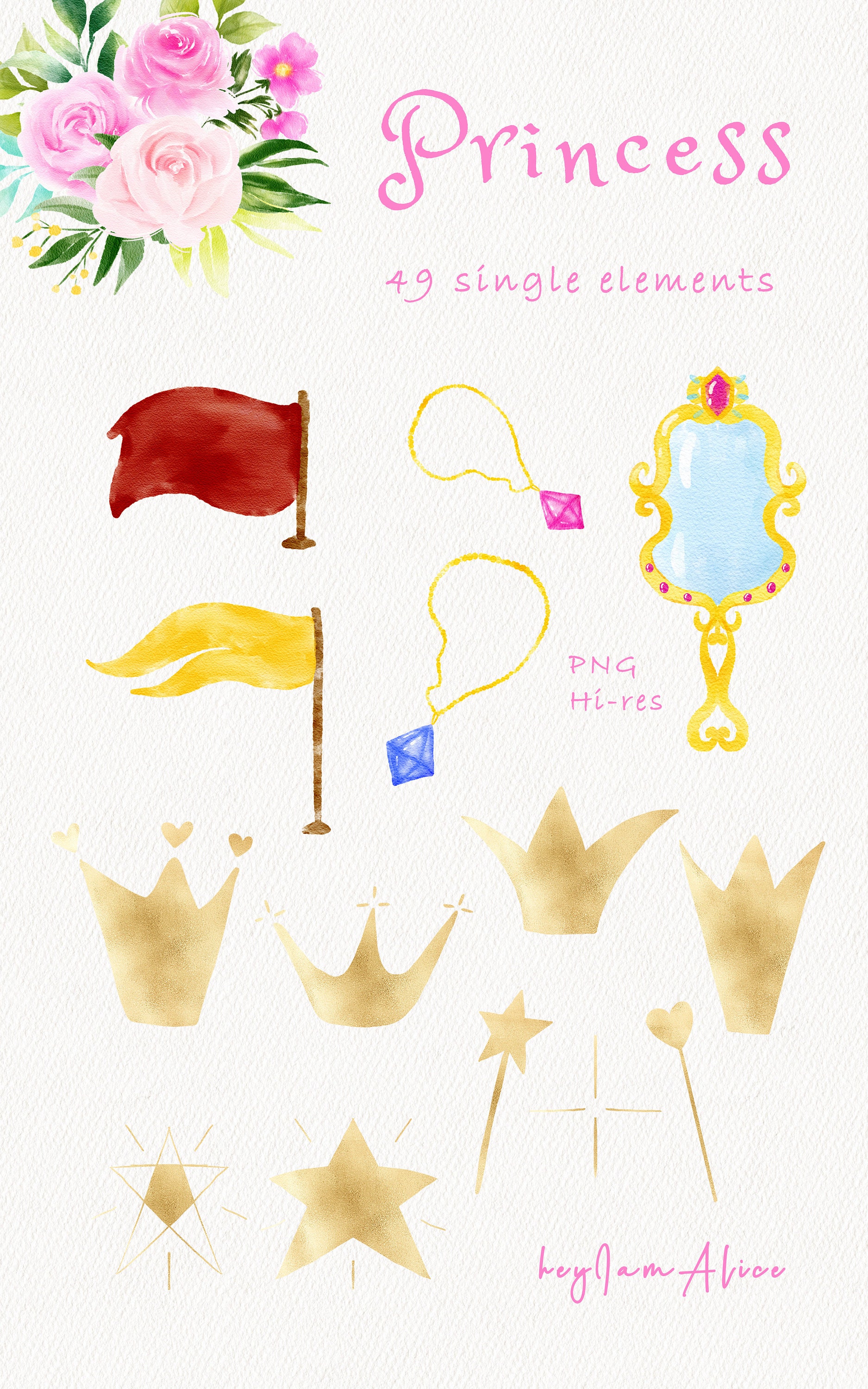 Princess Watercolor Clipart,free COMMERCIAL Use, Nursery Clipart, Fairy ...