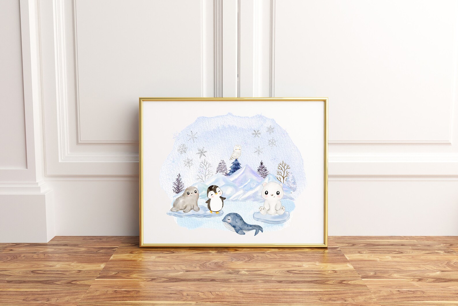 Arctic Animal Watercolor Clipart, Winter Holiday Graphic, Baby Polar ...