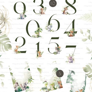 Jungle Watercolor Animal Clipart, Jungle Nursery, Jungle Baby Shower ...