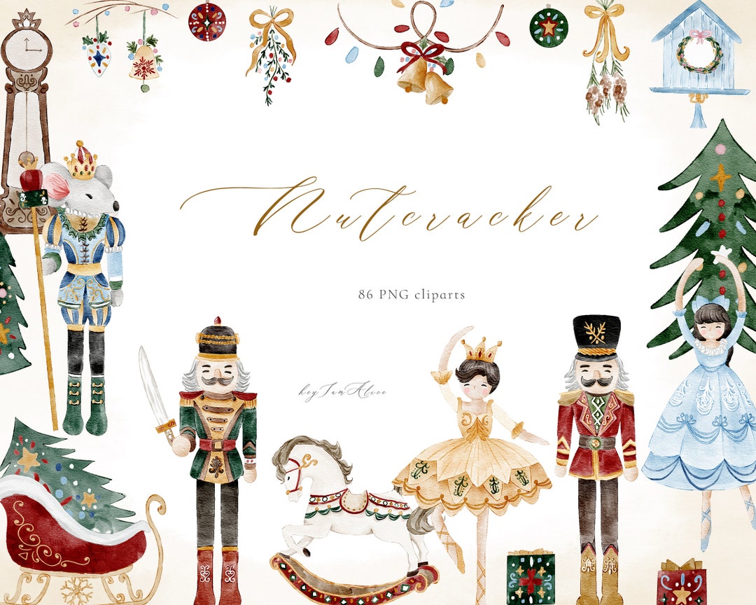 Nutcracker Clipart, Watercolor Nutcracker Graphic PNG, Christmas ...