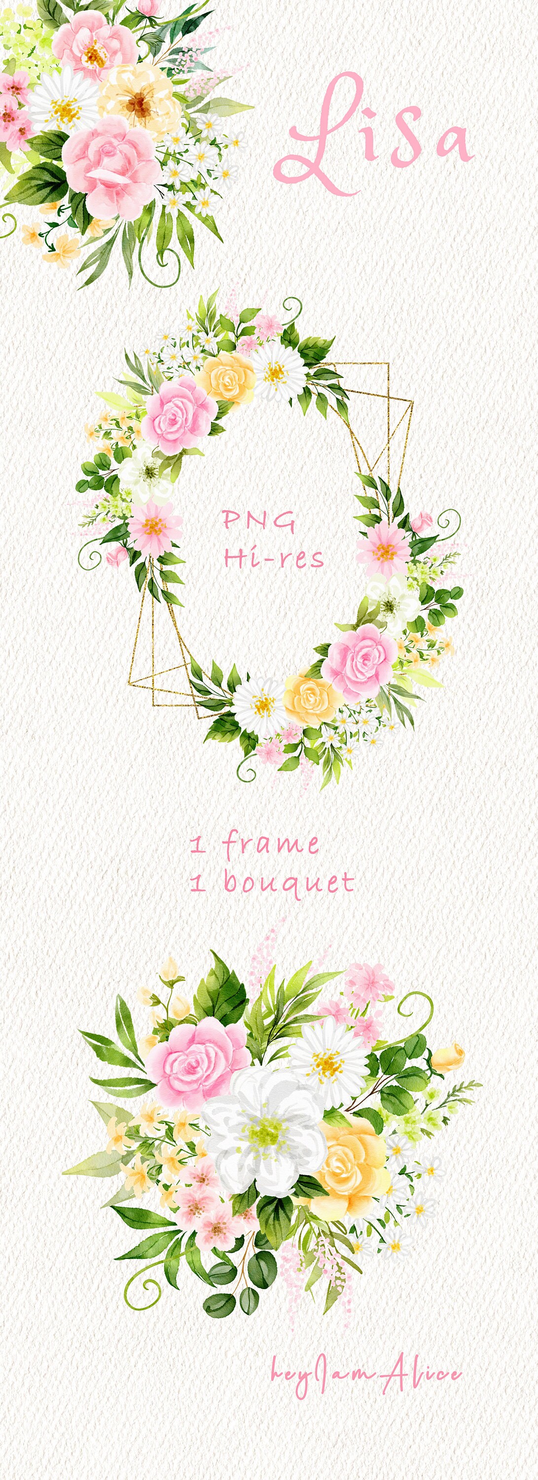 Peach Pink Watercolour Flower Clipart Flower Printable | Etsy